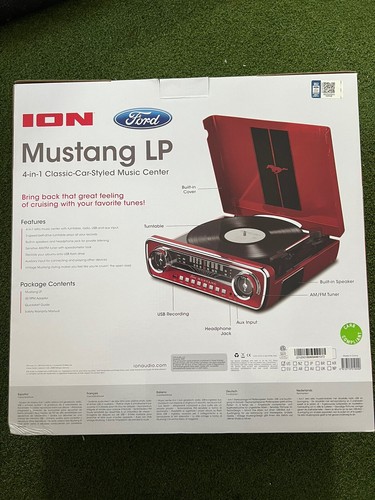 ION Mustang LP 4-in-1 Turntable Entertainment System - Red for sale ...