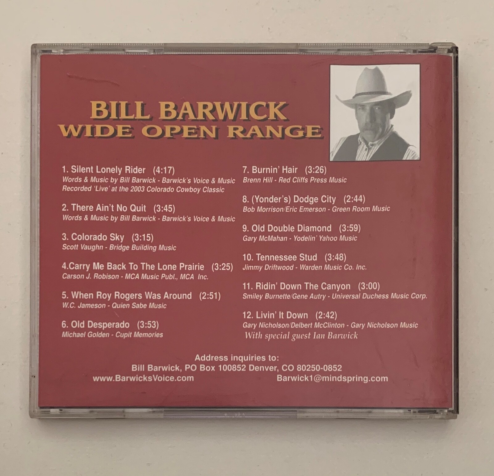Bill Barwick Wide Open Range CD 2004 Barwick's Voice & Music BVM 006 ...