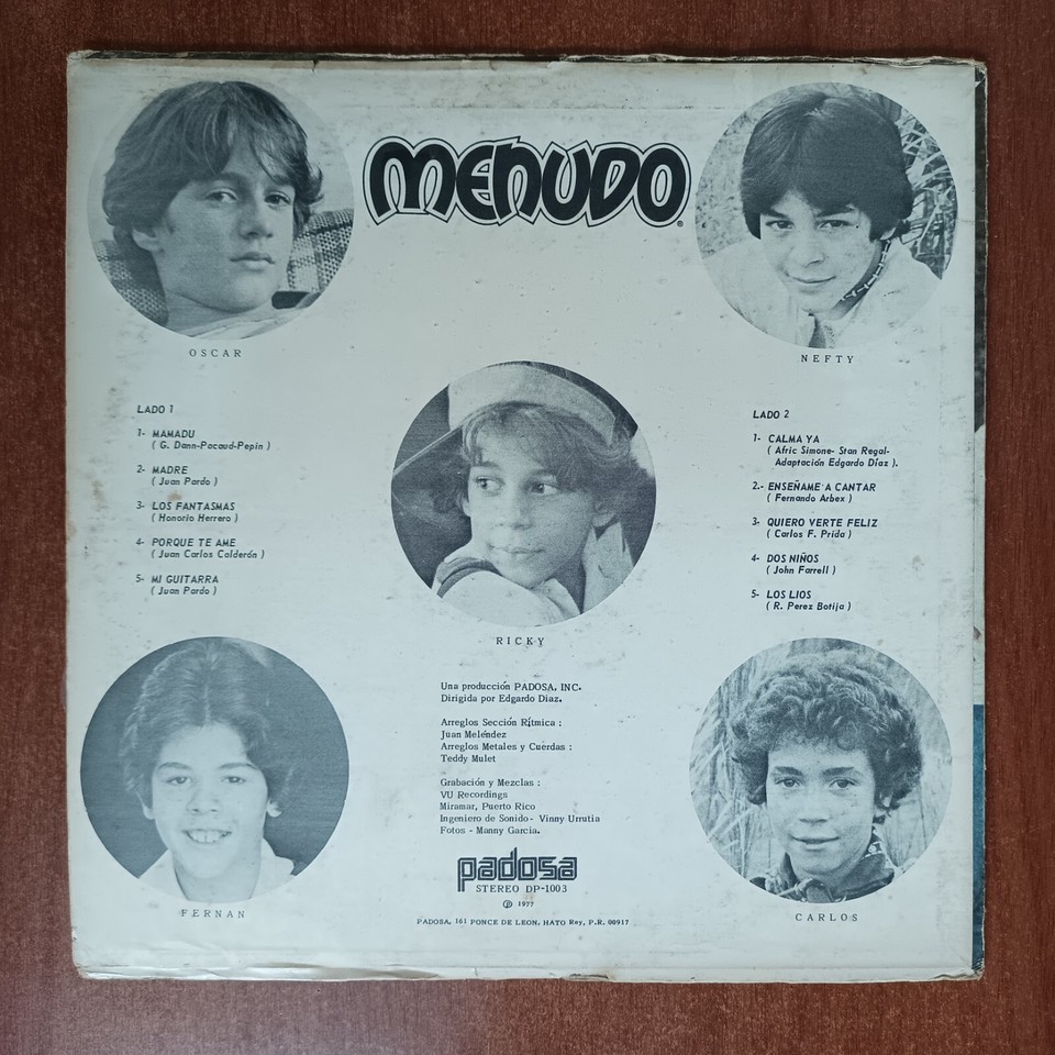 Menudo ‎– Los Fantasmas [1977] Vinyl LP Latin Pop Ballad Padosa Rare | eBay