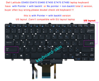Keyboard for Dell Latitude E5450 E5470 E5480 E7450 E7470 E7480 series ...