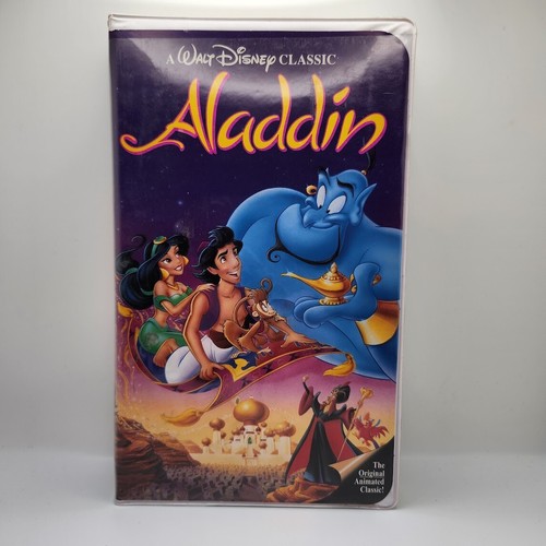 Aladdin 1992 VHS Vintage Walt Disney Tape Black Diamond Edition Rare ...
