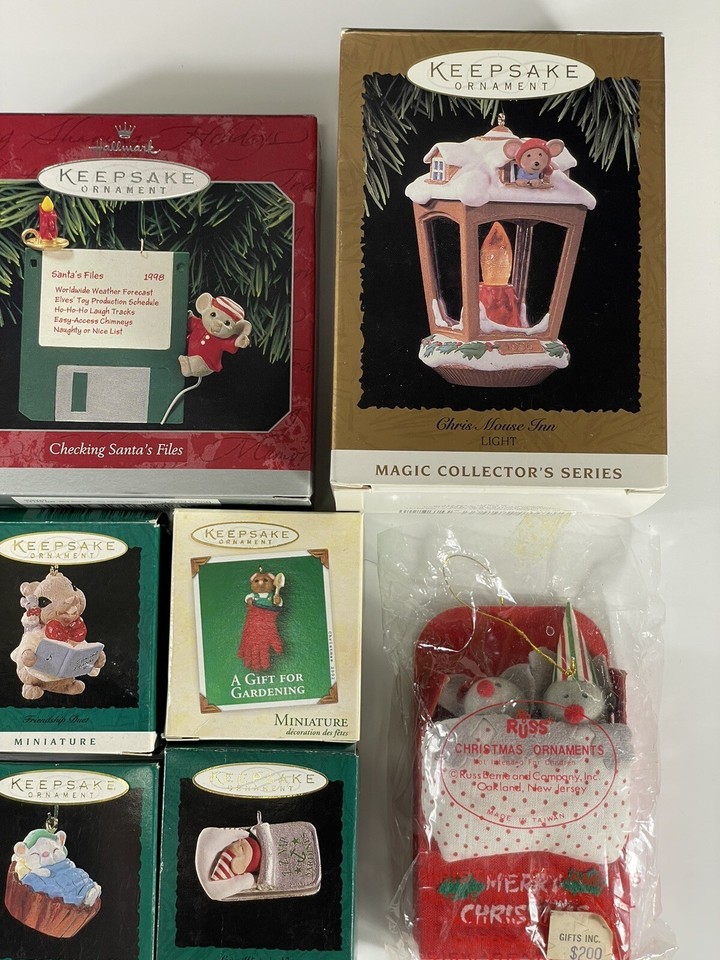 Mixed Lot of 12 Hallmark Keepsake Christmas Mouse Mice Ornaments ...