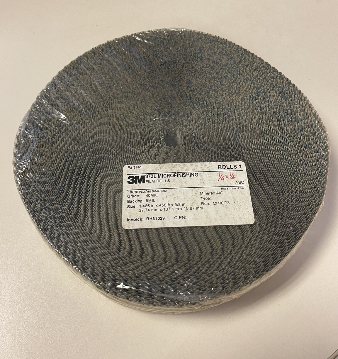 NEW 3M microfinishing Film SCALP Scalloped Roll 1.486”, 450ft, 5/8 ...