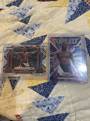 Jon Jones 2023 Fearless And Dominance Prizm Cards Disco Parallel ...
