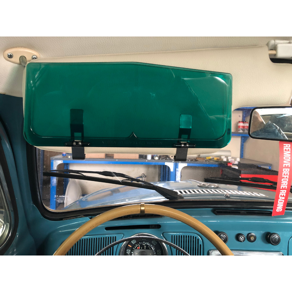 Vtg Style Clip-On Green Pair (2) Sunvisor Fits For: Mercedes W108 W114 ...