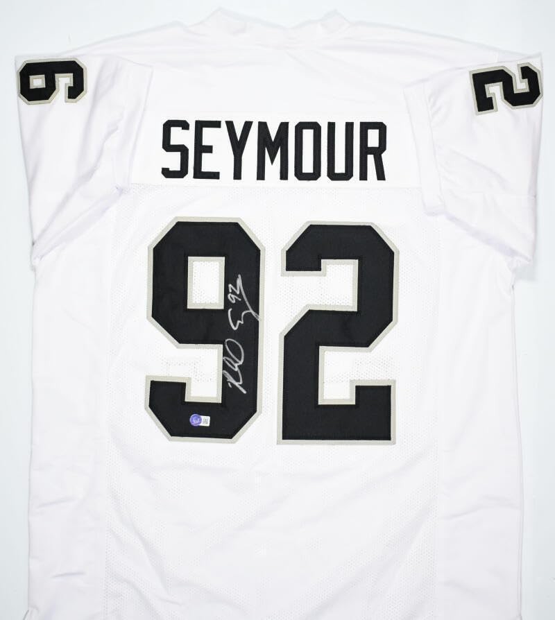 Richard Seymour Autographed White Pro Style Jersey- Beckett W Hologram ...