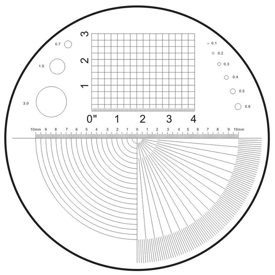 Transparent Flexible Film Micrometer for Microscope Calibration 45x45mm ...