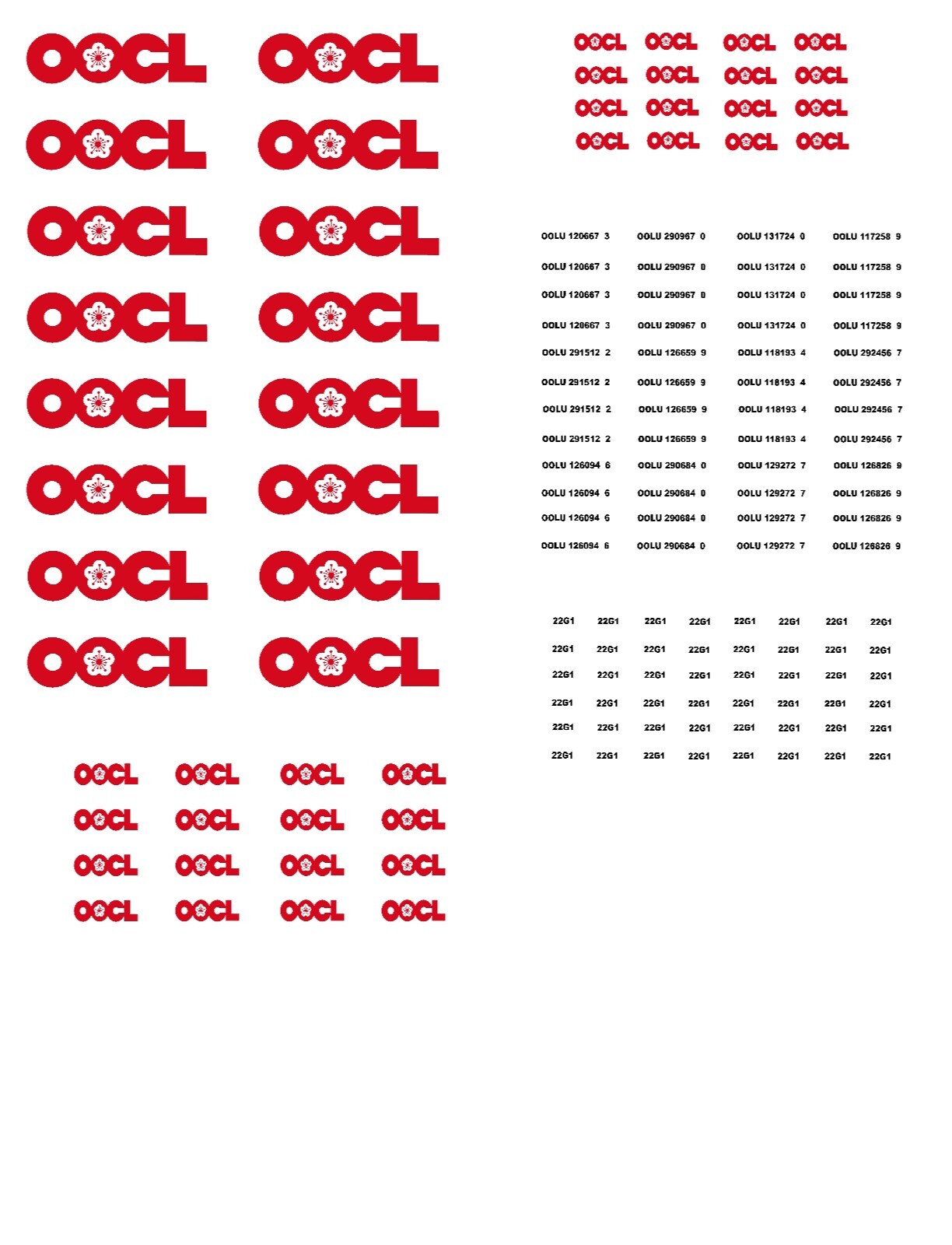 HO Scale 20' Container Decals. " OOCL " | eBay