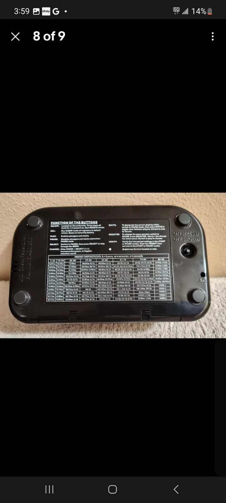 Excalibur Game Time II 2 US Chess Ultimate Gaming Clock Timer 750gt-2 ...