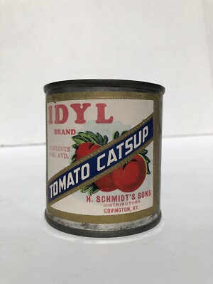 Vintage IDYL Tomato Catsup Label Affixed To A ‘Cantique’ Tin Can ...