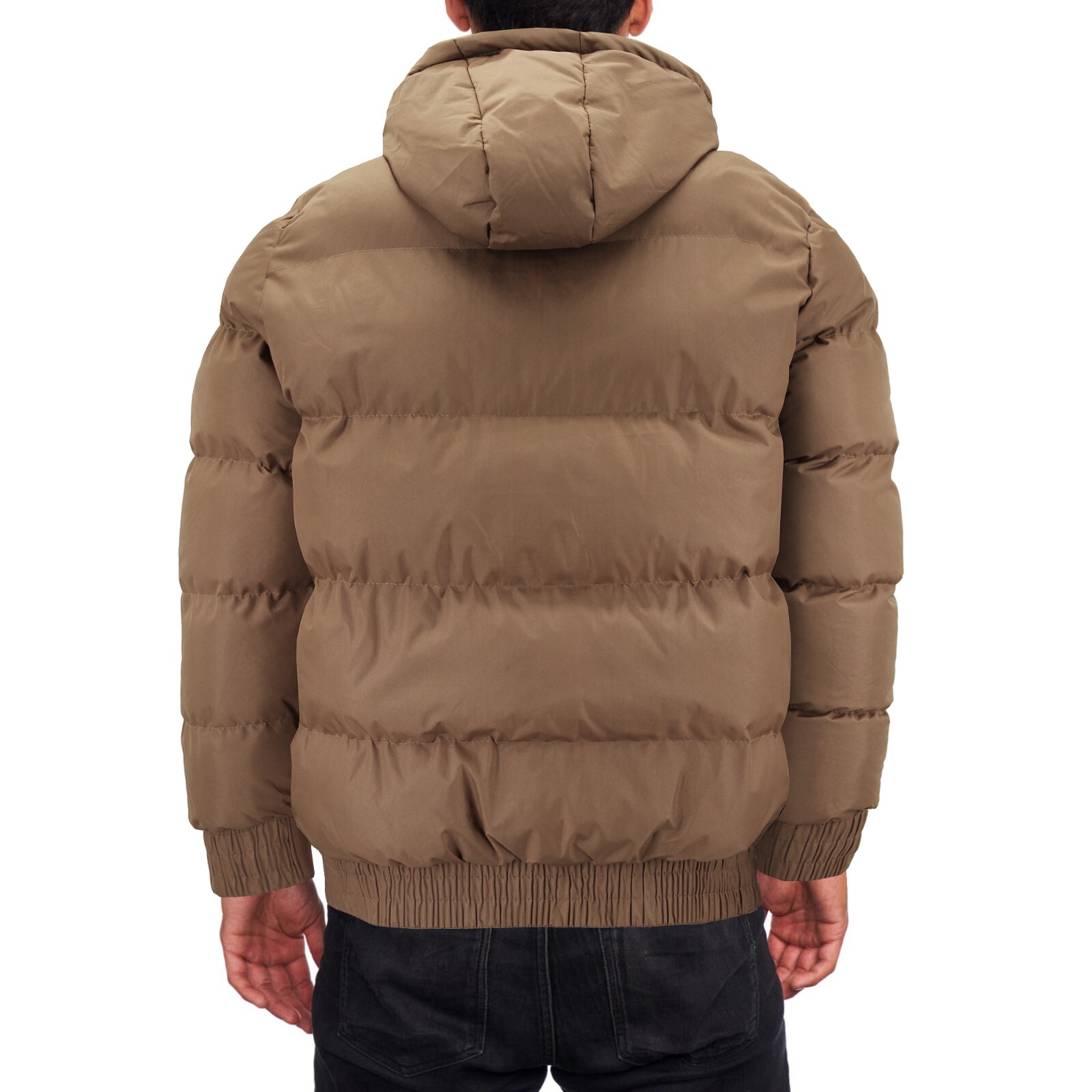 Men's Heavyweight Removable Hood Insulated Lined Quilted Puffer Zip Up ...