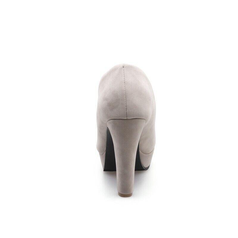 Women's Formal Dress Leisure Platform Round Toe Pull On High Chunky ...