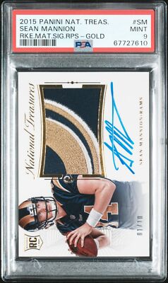 2015 Panini National Treasures Rc Patch Logo Auto Sean Mannion PSA 9 ...