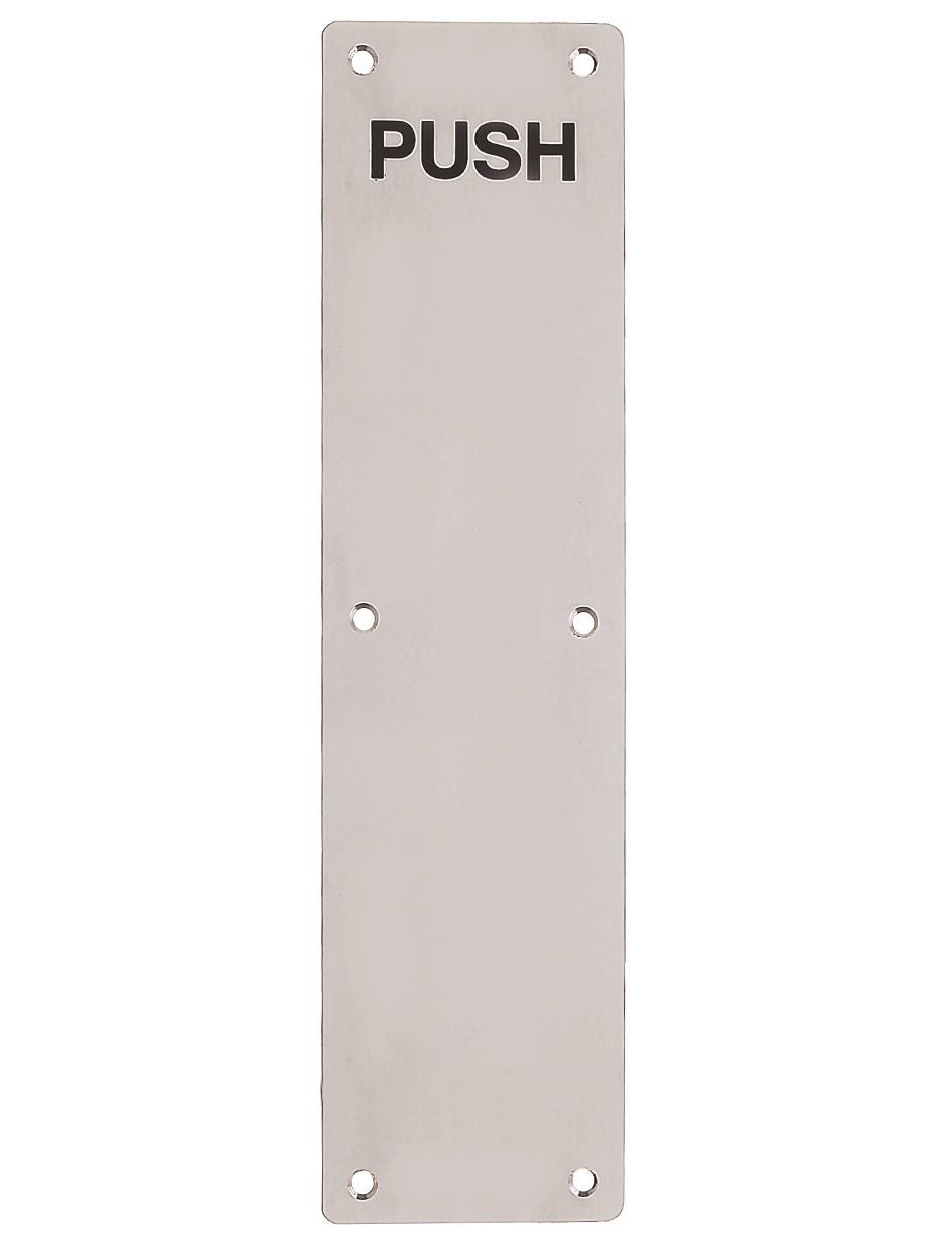 Finger Plate Engraved PUSH Satin Stainless Steel (350 or 300mm x 75mm ...