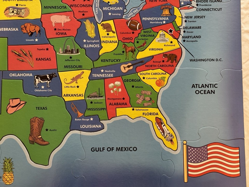 Melissa & Doug USA Map Floor Puzzle 51 Extra Large Jumbo Pieces 2x3 Ft ...
