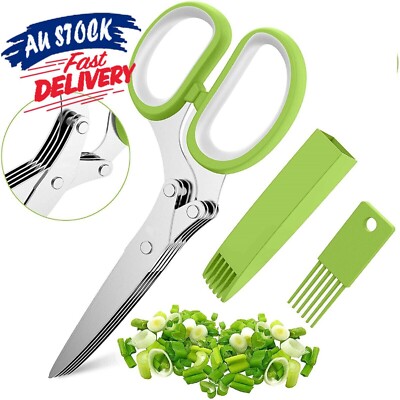 5 Layers Blade Scallion Scissors Kitchen Chop Shred Fruit Vegetable ...