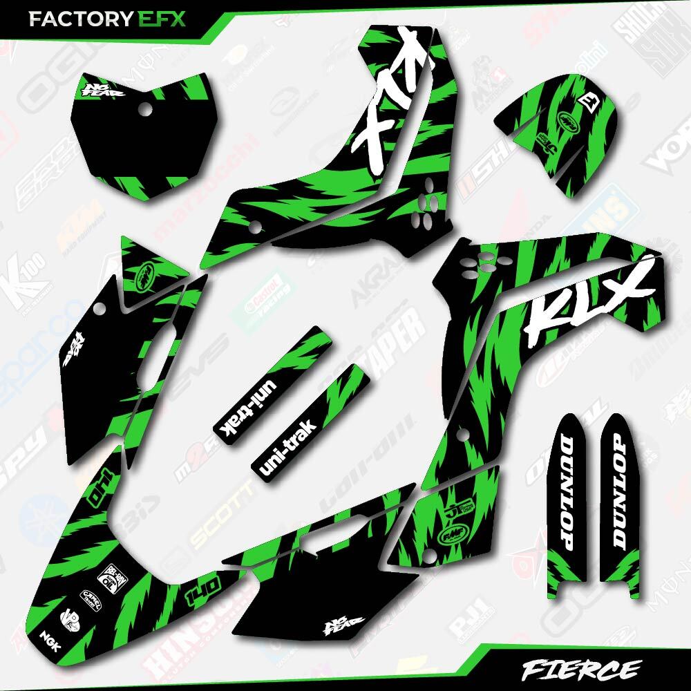 Green & White Fierce Graphics Kit fits Kawasaki 08-18 KLX140 KLX 140 ...