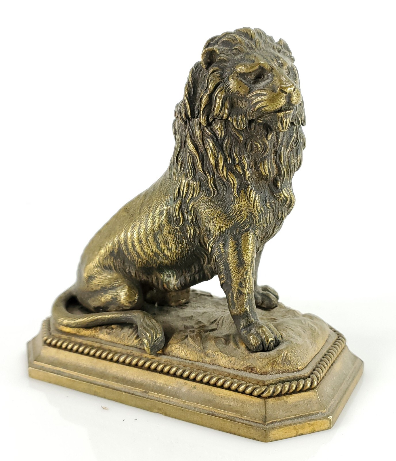 Antique Cast Bronze Inkwell in the Form of A Stately Lion | eBay