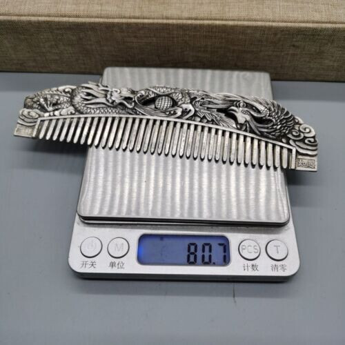 Chinese Exquisite Tibet Silver Dragon and Phoenix Comb | eBay UK