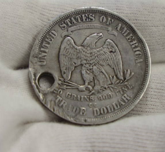 1875 CC US Trade Dollar $1 Damaged Hole | eBay