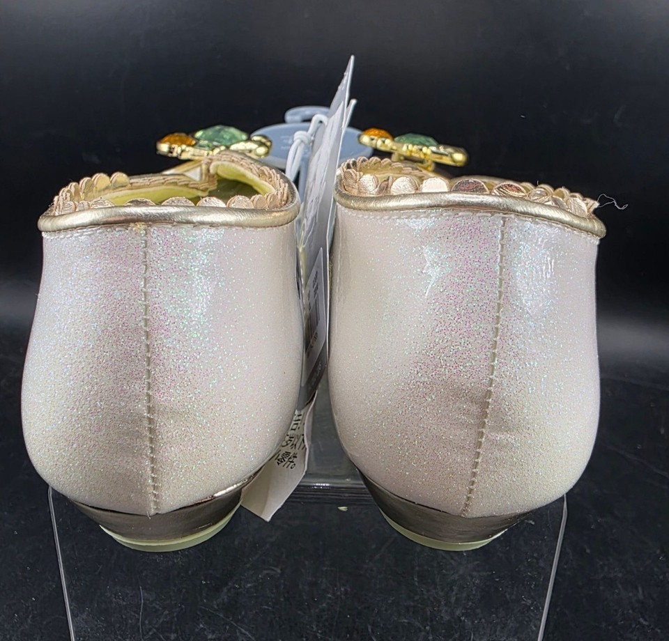 Disney Girls Dress Up Princess Shoes Gold Jewel Embellished Size US 13/ ...