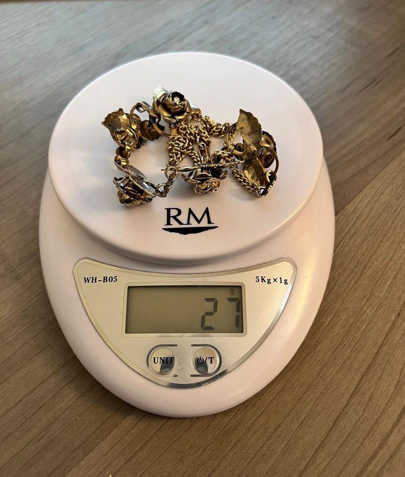 Vintage unsigned Coro Cabbage Rose Demi-Parure Necklace, gold tone ...