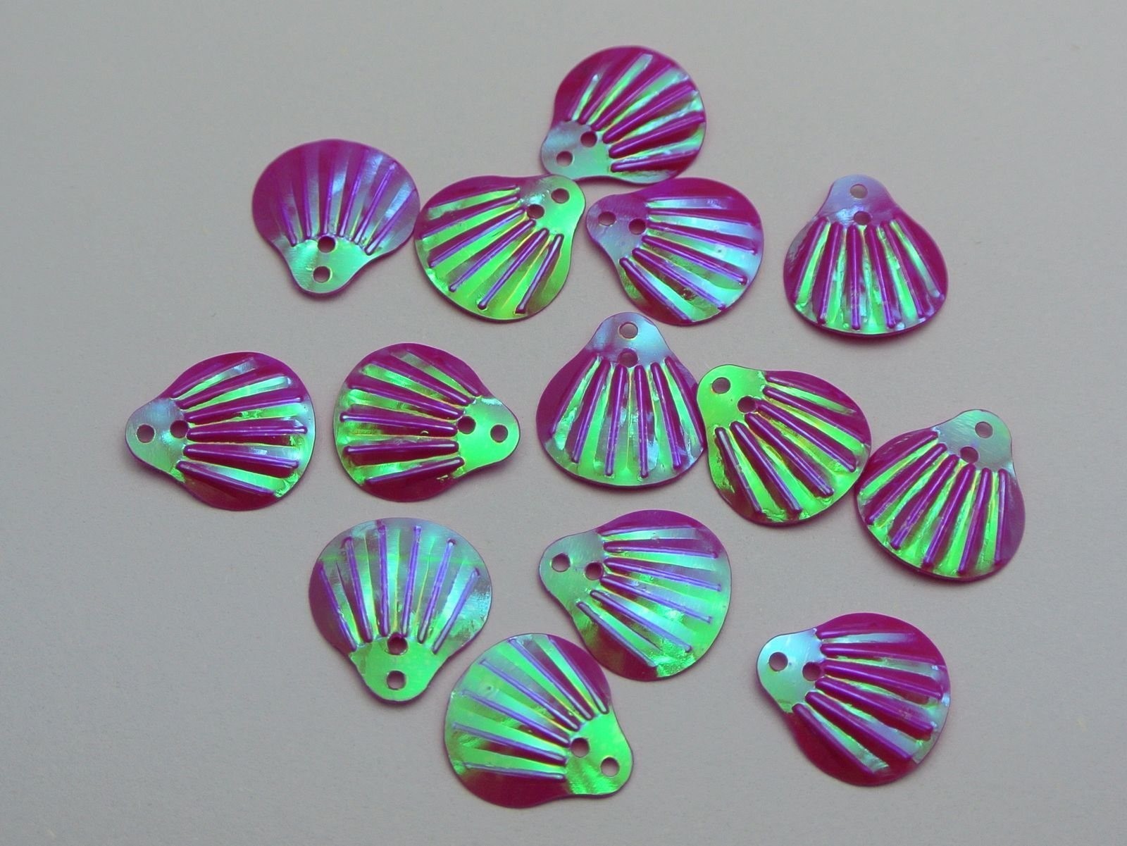 1000 Hot Pink Shell loose sequins Paillettes Top Hole sewing Wedding ...