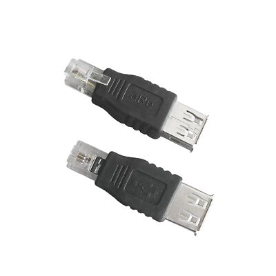 RJ11 to USB Telephone Line Adaptor 6P4C Male to USB Type-A Female Plug ...