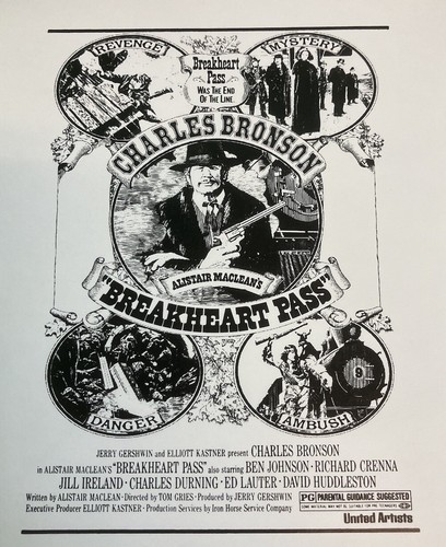 BREAKHEART PASS Movie Mini Ad Sheet Vintage Promo Advertising Poster ...