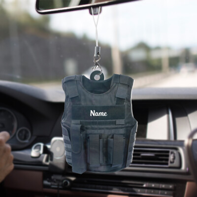 Personalized Black body armor Vest Ornament, Police Vest Bulletproof ...