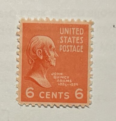 US Stamps Scott# 811, 1938 John Quincy Adams 6 Cent Mint Hinged | eBay