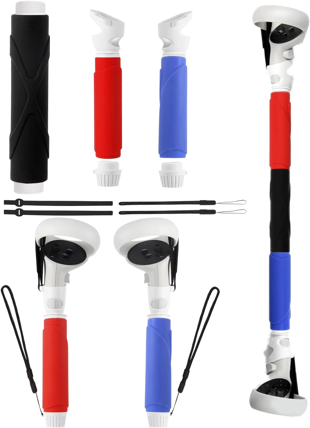 VR Handles and Long Stick Handle Extension Grips for Oculus/Meta Quest ...