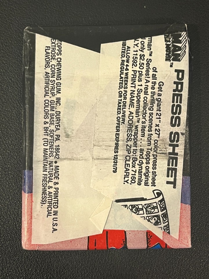 1978 Topps Superman The Movie Sealed Wax Pack (B) | eBay