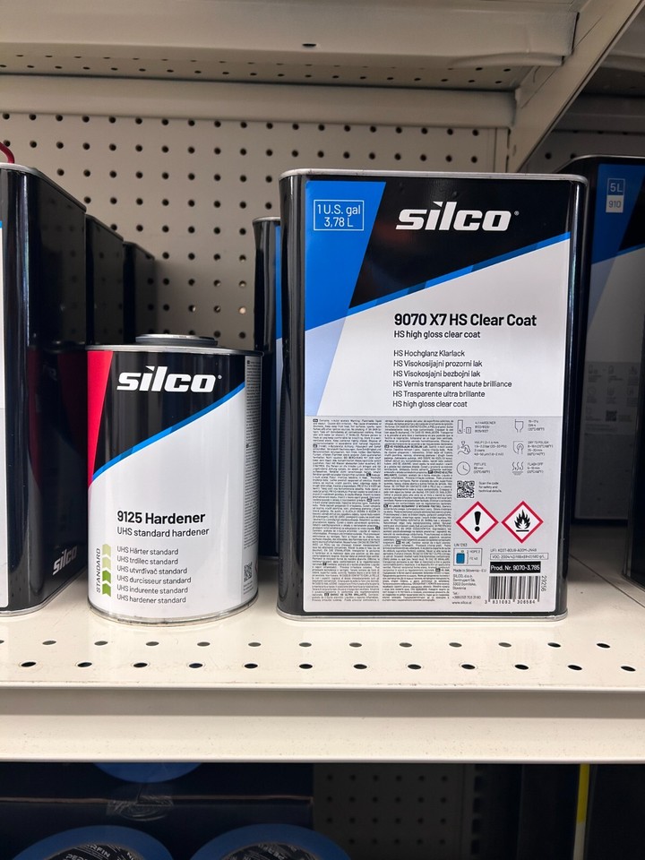 SILCO |High Gloss 4:1 Clear Coat High Solids 1 Gallon & Medium Hardener ...