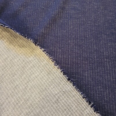 Navy Blue/Heathered Gray REVERSIBLE Cotton Double-Cloth Ribbed Sweater ...