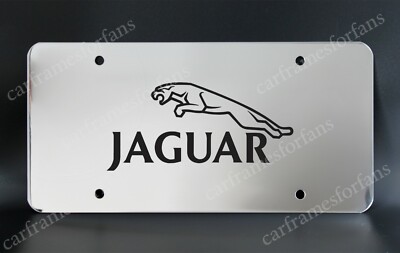 JAGUAR License Plate - Stainless Steal - Black Logo | eBay