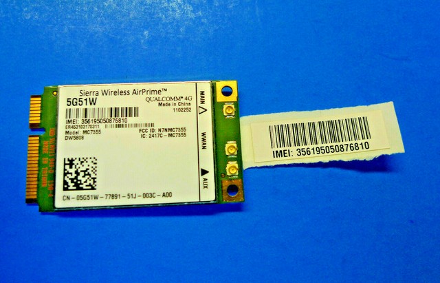 Dell Wireless 5808 Mobile Broadband 4g LTE WWAN Mini-pci Express Card ...