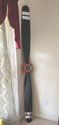 Vintage metal Airplane Propeller Clock Antique Old Aviation Plane ...