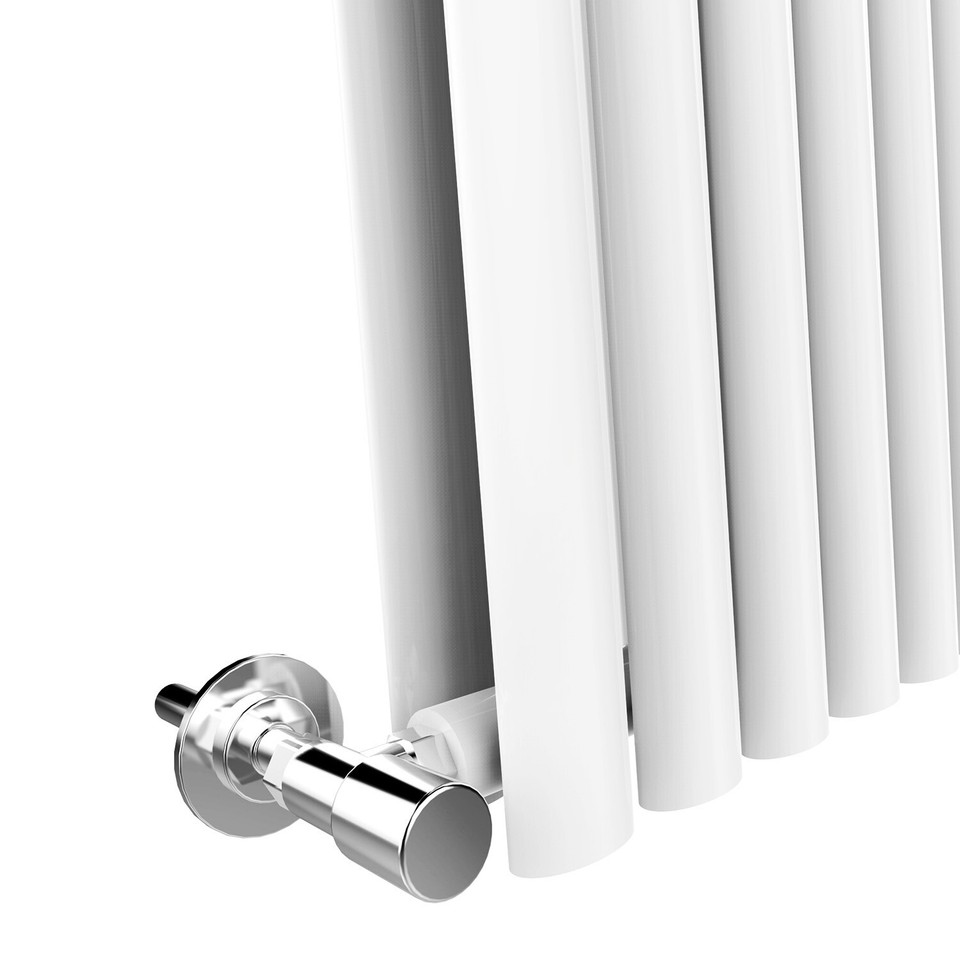 White Vertical Radiator Oval Column Central Heating Tall Upright Rad ...