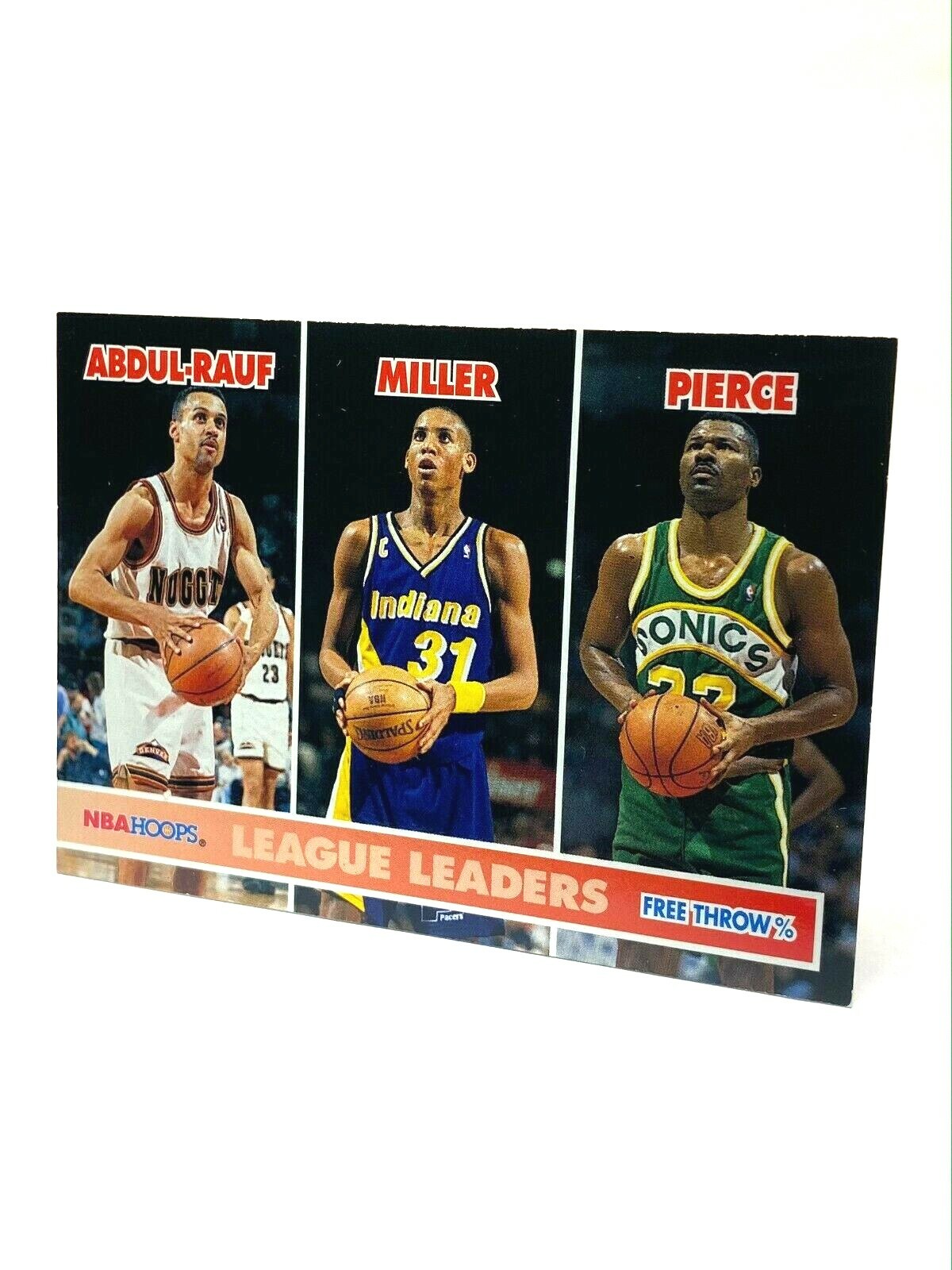 Abdul-Rauf Miller Pierce #255 League Leaders Free Throw % NBAHOOPS 1994 ...