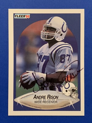 ANDRE RISON Signed 1990 Fleer #231 Colts Falcons Michigan State ...