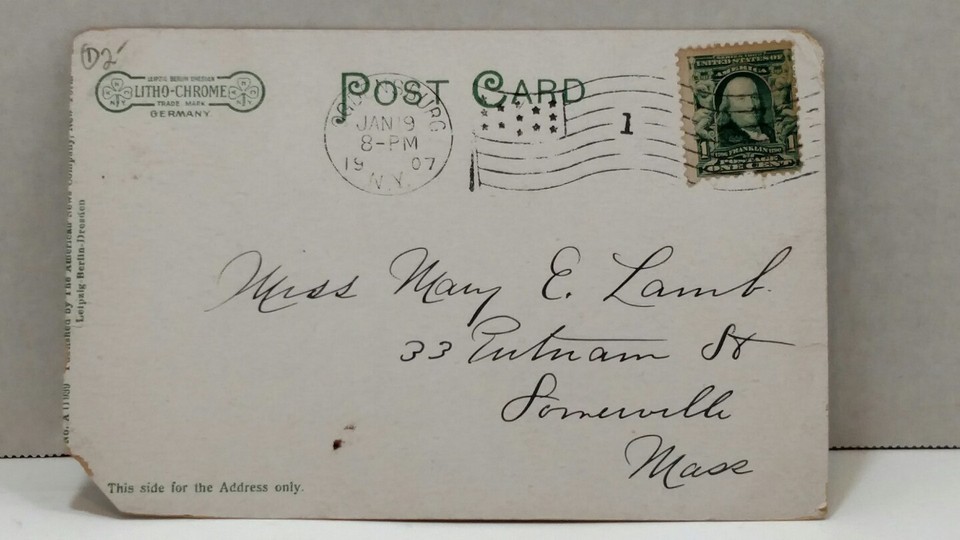 Vintage 1907 Library Par and Monument Ogdensburg New York Post Card ...