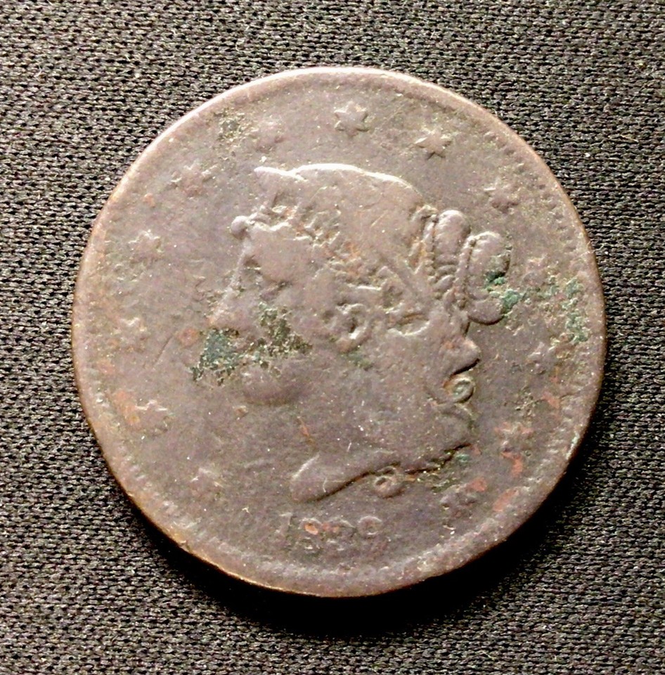 1839 One Cent VG! Booby Head! Details: Pitting. ENN Coins | eBay