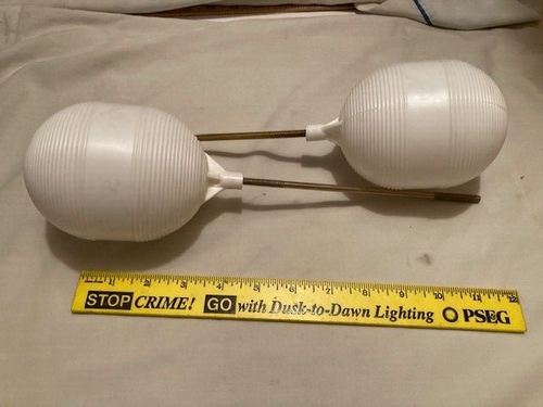 LOT OF 2 - 5" PLASTIC TOILET TANK FLOAT BALL WITH 10" ALUMINUM RODS (NO ...