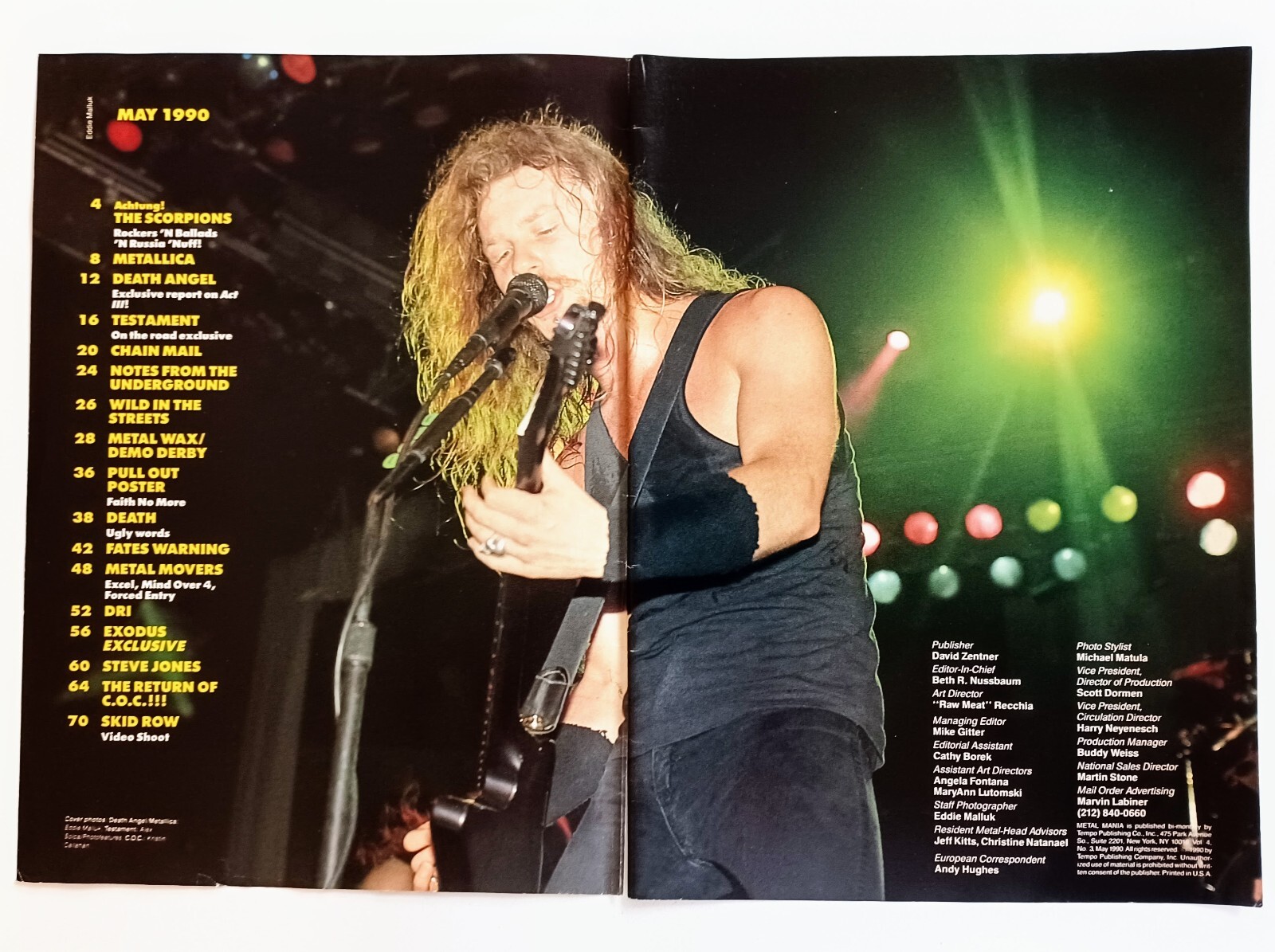 METALLICA JAMES HETFIELD LIVE~ORIG 1990 2PG POSTER~PRINT MAGAZINE PINUP CLIPPING | eBay