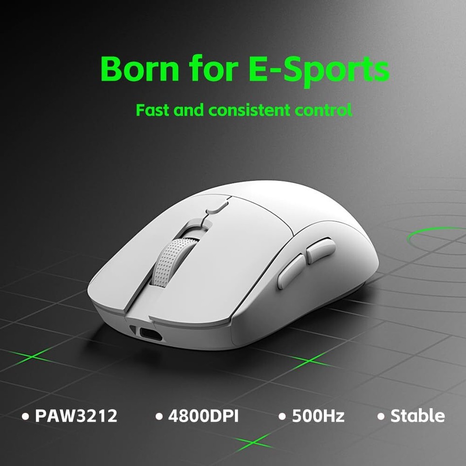 LORERAN Wireless Gaming Mouse Optical Tri-Mode RGB Mouse with 2.4G USB ...