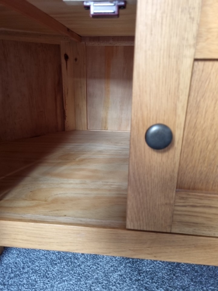 Oak Corner TV Unit with Storage Cabinet | eBay UK