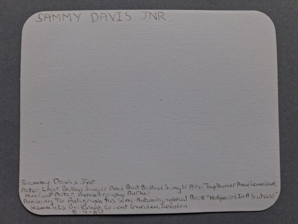 GENUINE HAND SIGNED AUTOGRAPH BY SAMMY DAVIS JNR. ( RAT PACK) | eBay UK