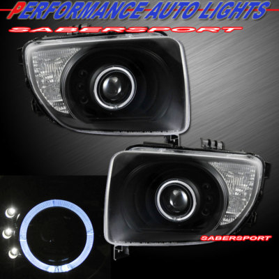 Set of Pair Black Projector Headlights w/ Halo Rims for 2003-2006 Honda ...