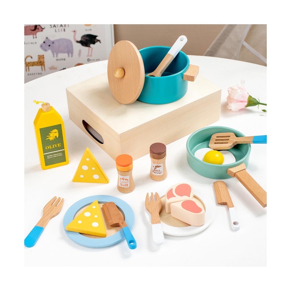 Kids Kitchen Toy Accessories,Play Food Sets for Kids, Toddler Kitchen ...